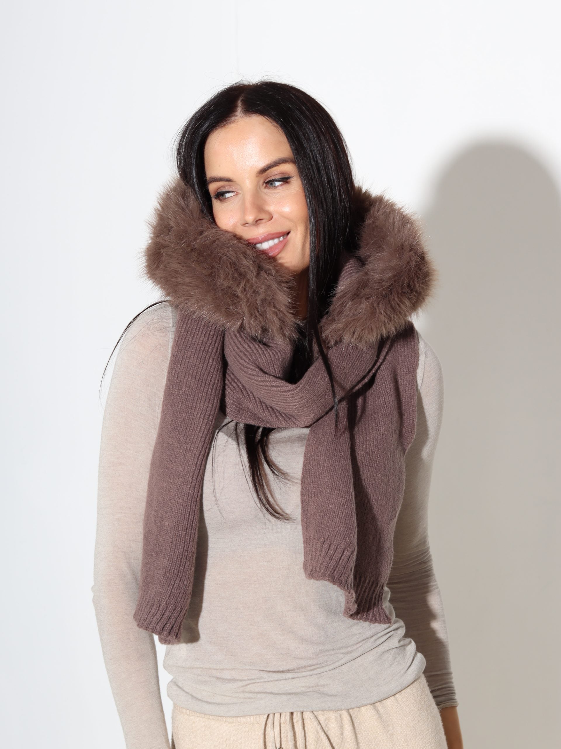 Šoko/brūna kapuce+šalle "2IN1" - 17430